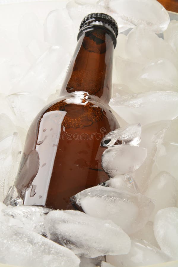 Beer on ice stock photo. Image of closeup, cold, drops - 50189970