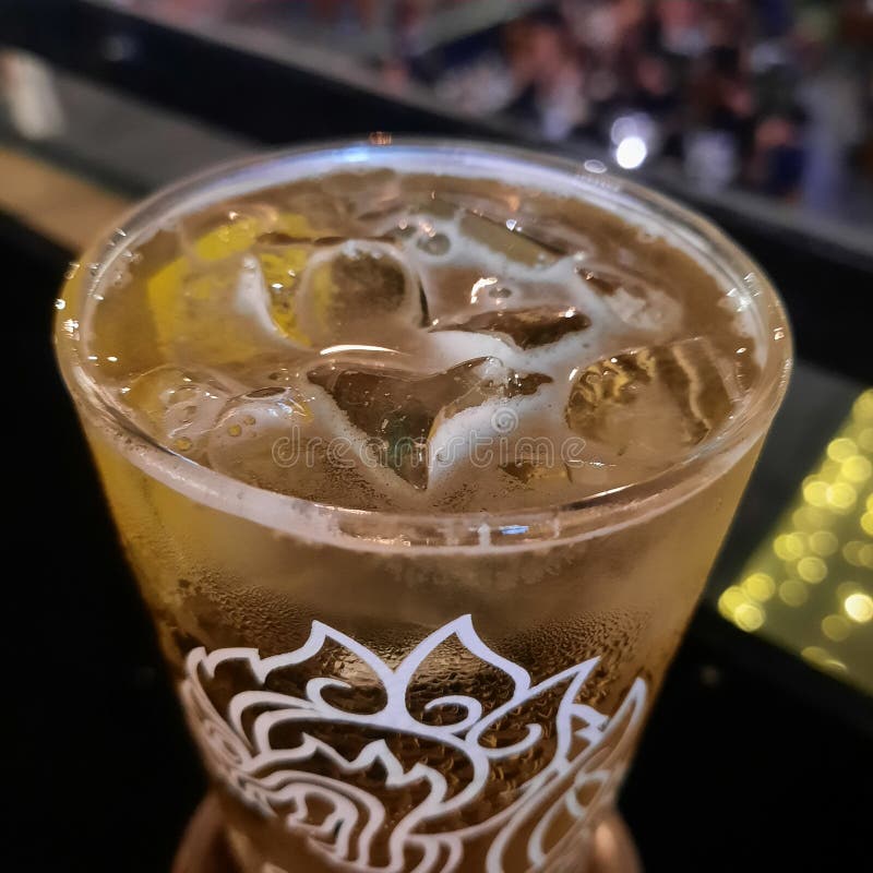 Beer with Ice, Cool and Refreshing in Hot Weather Zones. Stock Image ...