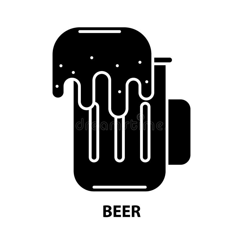 Beer Icon, Black Vector Sign with Editable Strokes, Concept ...