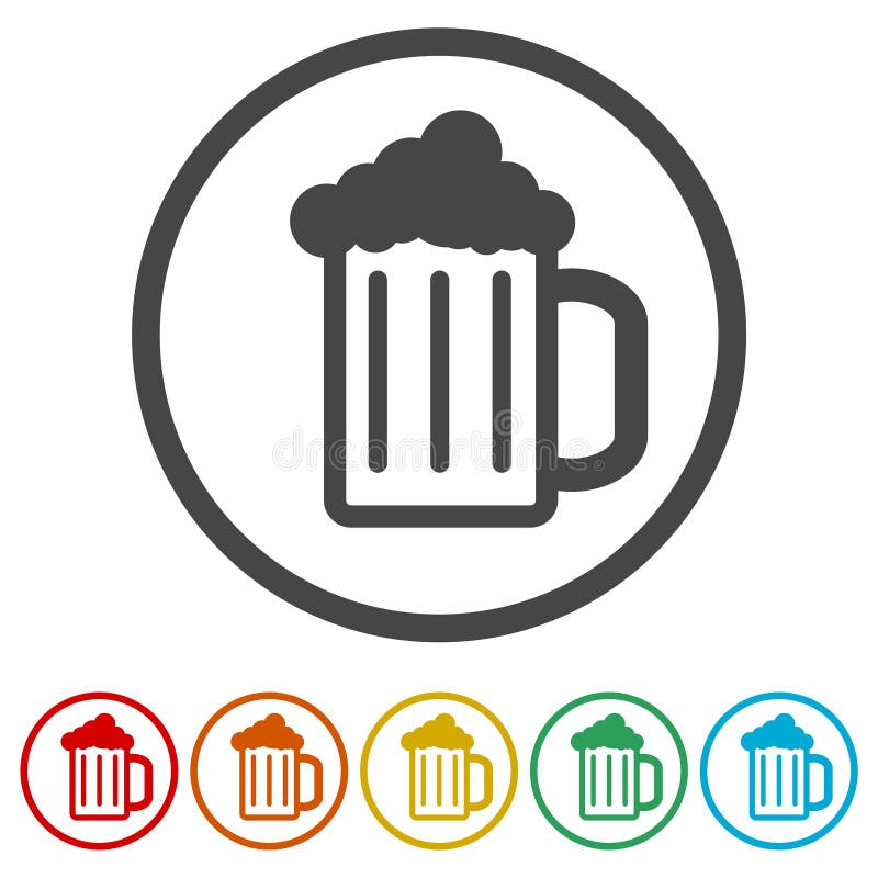 Beer Icon, Beer Vector Icon, 6 Colors Included Stock Vector ...