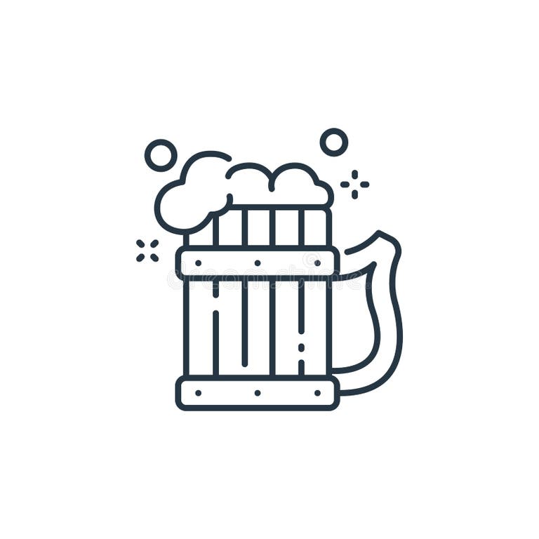 Beer Icon Vector from Pirate Concept. Thin Line Illustration of Beer ...