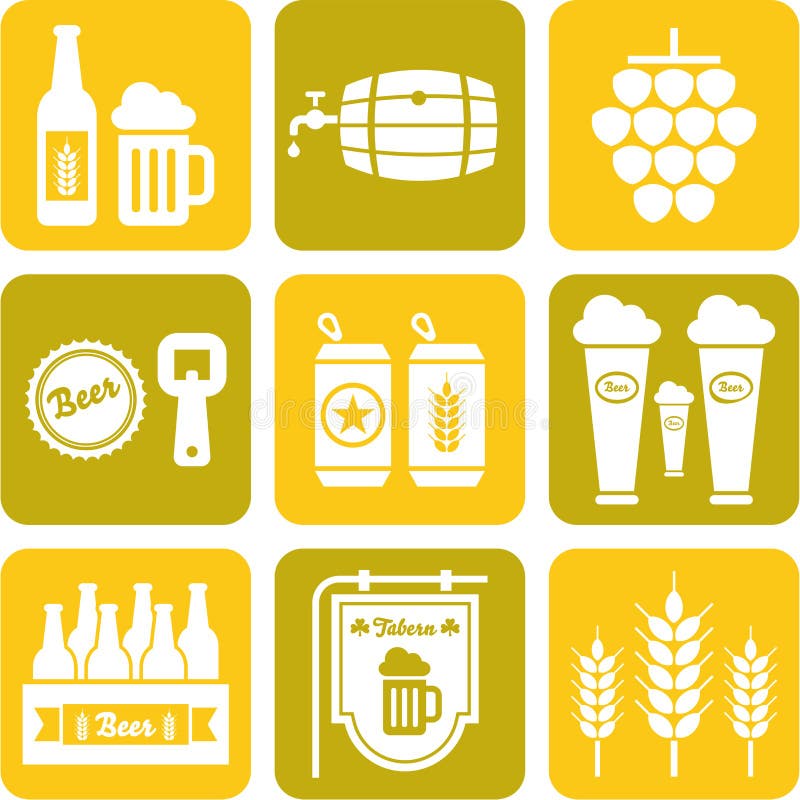 Beer icons stock vector. Illustration of brew, beer, symbol - 28568279