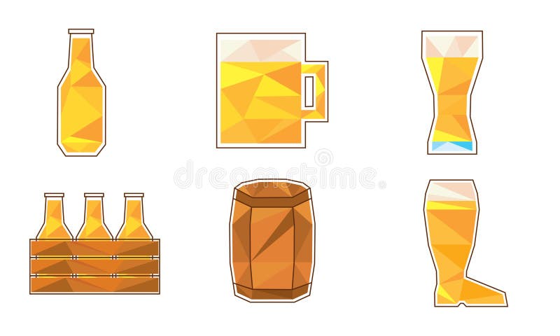 Beer Icons Collection Set. Vector Stock Illustration - Illustration of ...