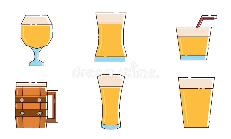 Beer Icons Collection Set. Vector Stock Illustration - Illustration of ...