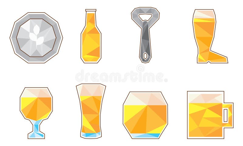Beer Icons Collection Set. Vector Stock Illustration - Illustration of ...