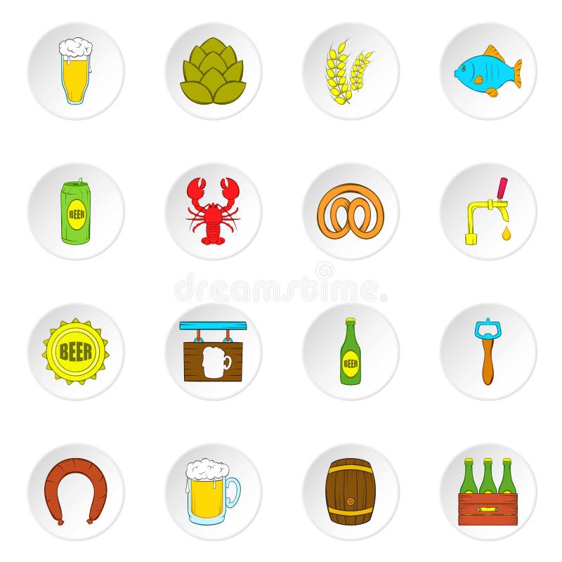 Beer icons set, flat style stock vector. Illustration of barrel - 78853166