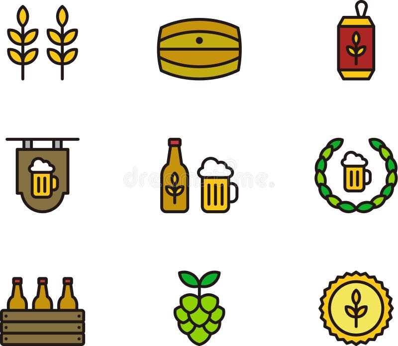 Beer icons stock vector. Illustration of quality, ingredient - 41795196