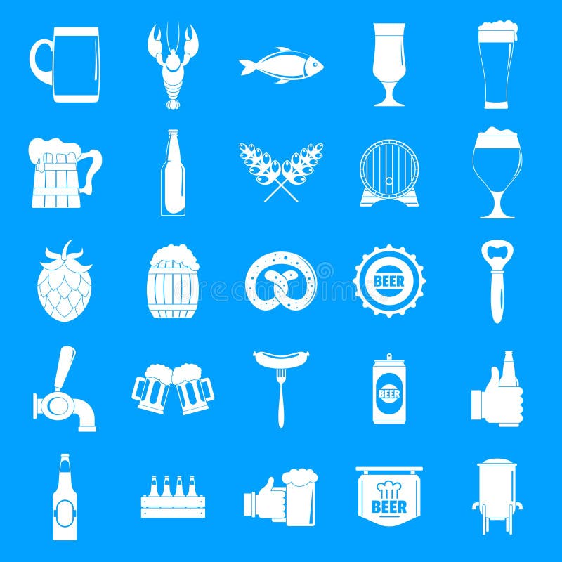 Beer Icons Set, Simple Style Stock Vector - Illustration of banner ...