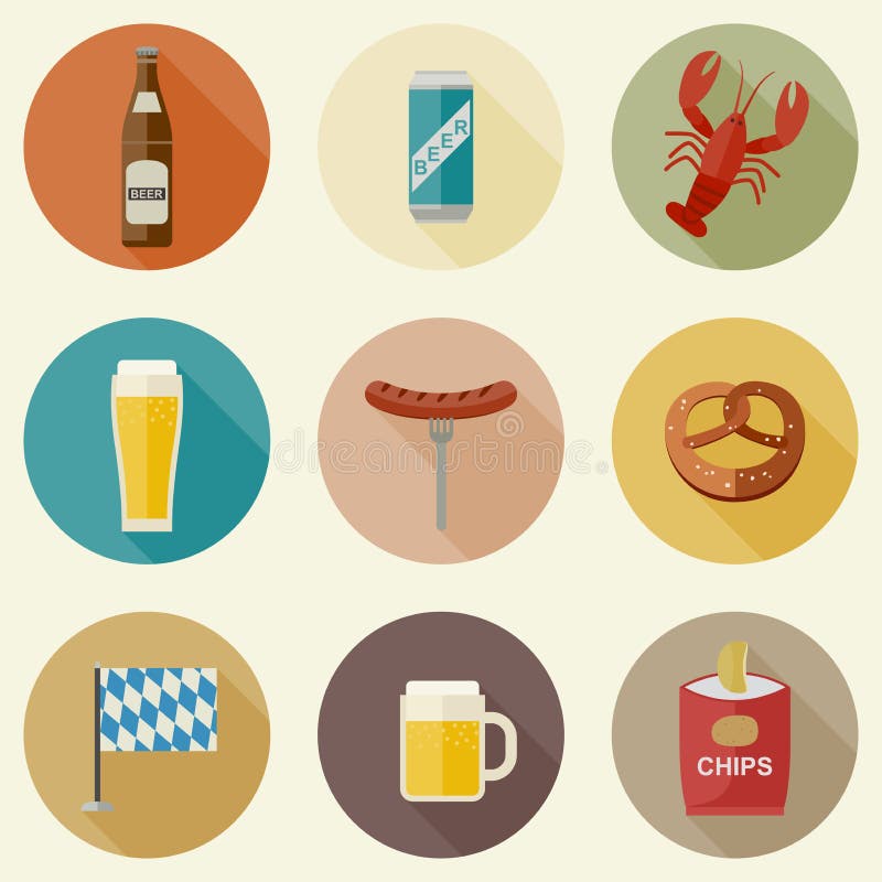 Beer icons stock vector. Illustration of festival, food - 58916724