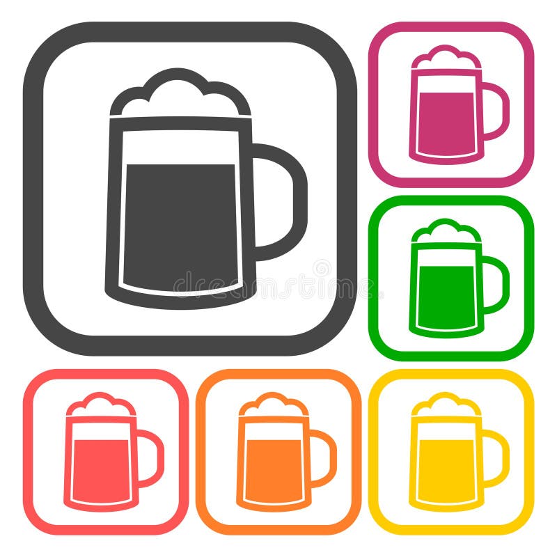 Beer icons set stock vector. Illustration of frost, draught - 85535162