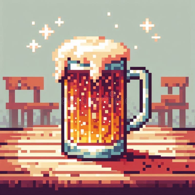Beer Illustration Design,pixel Art Stock Illustration - Illustration of ...