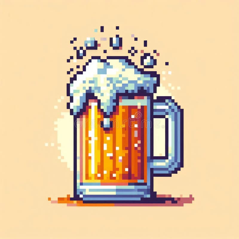 Beer Illustration Design,pixel Art Stock Illustration - Illustration of ...
