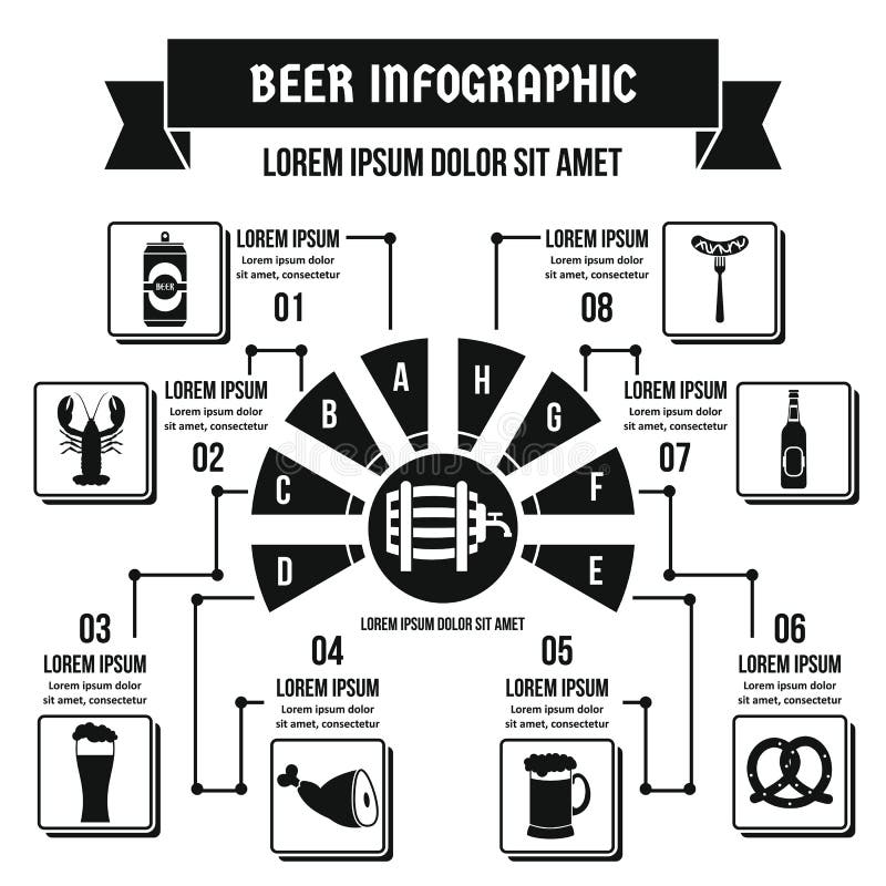 Beer Infographic Concept, Simple Style Stock Vector - Illustration of ...