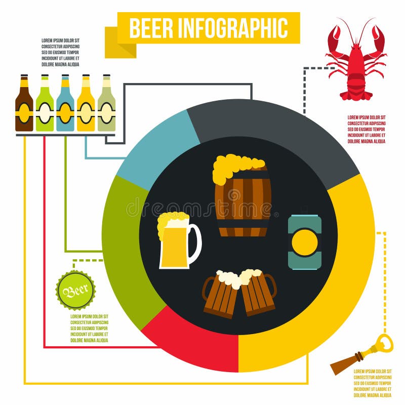 Beer Infographic Icons Design. Stock Image - Illustration of arrow ...