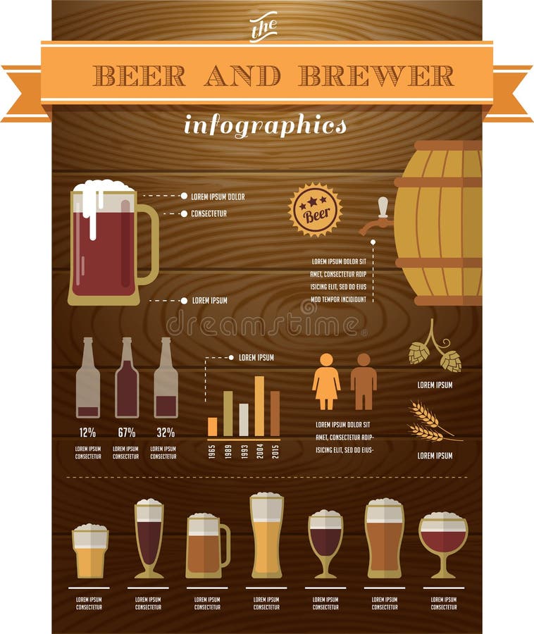 Beer Infographics and Elements Stock Vector - Illustration of food ...