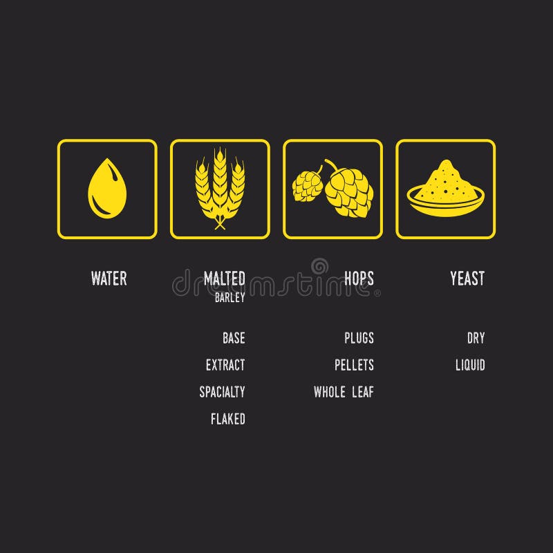 Beer Ingredients Ornamental Designs Stock Vector - Illustration of ...