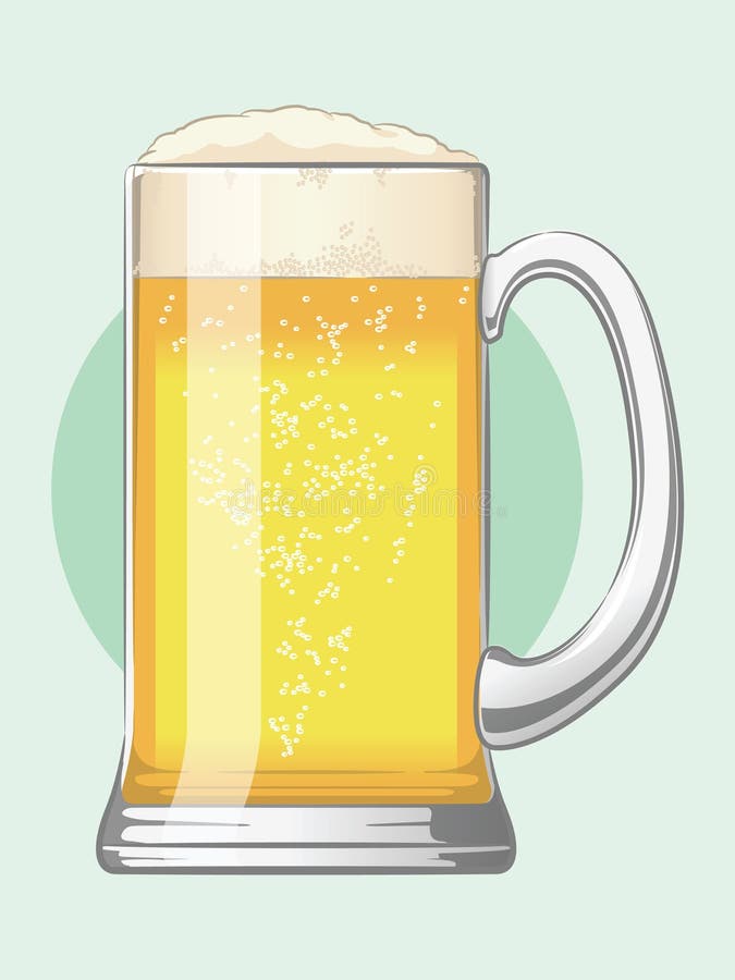 Beer Inside Big Ale Tankard Glass Stock Vector - Illustration of ...