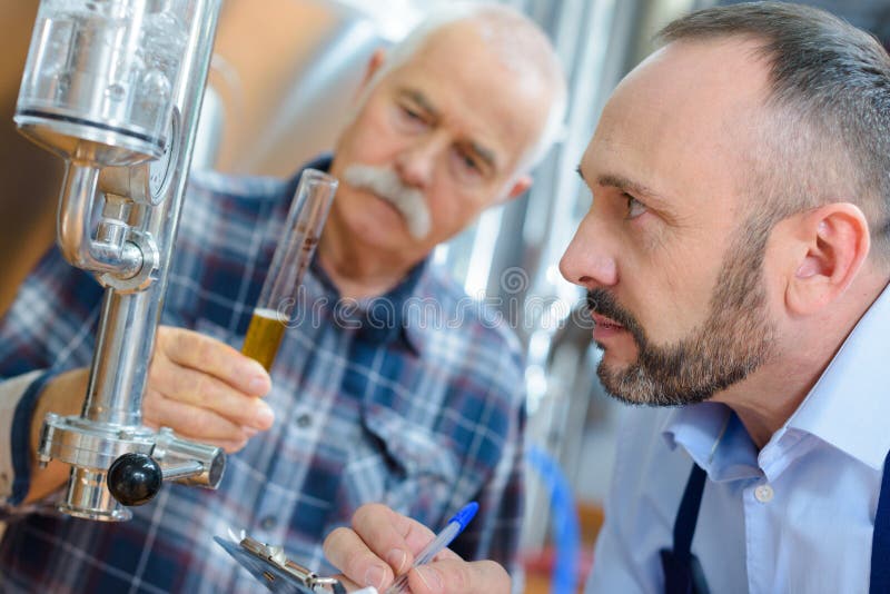 Beer Inspector Inspecting Product Stock Image - Image of owner ...