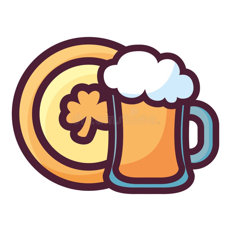 Beer jar with coin clover stock vector. Illustration of oktoberfest ...