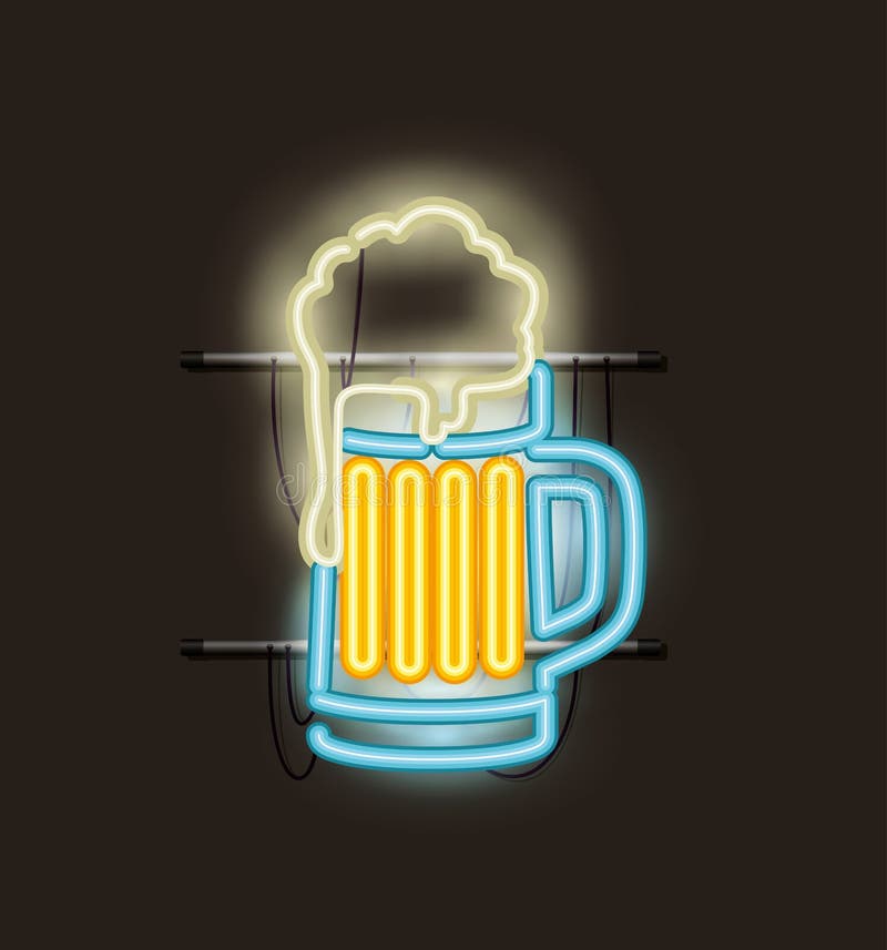 Beer jar neon light stock vector. Illustration of lettering - 143557182