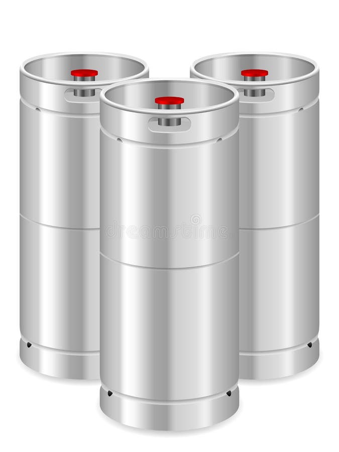 Beer kegs stock vector. Illustration of aluminium, aluminum - 66619930