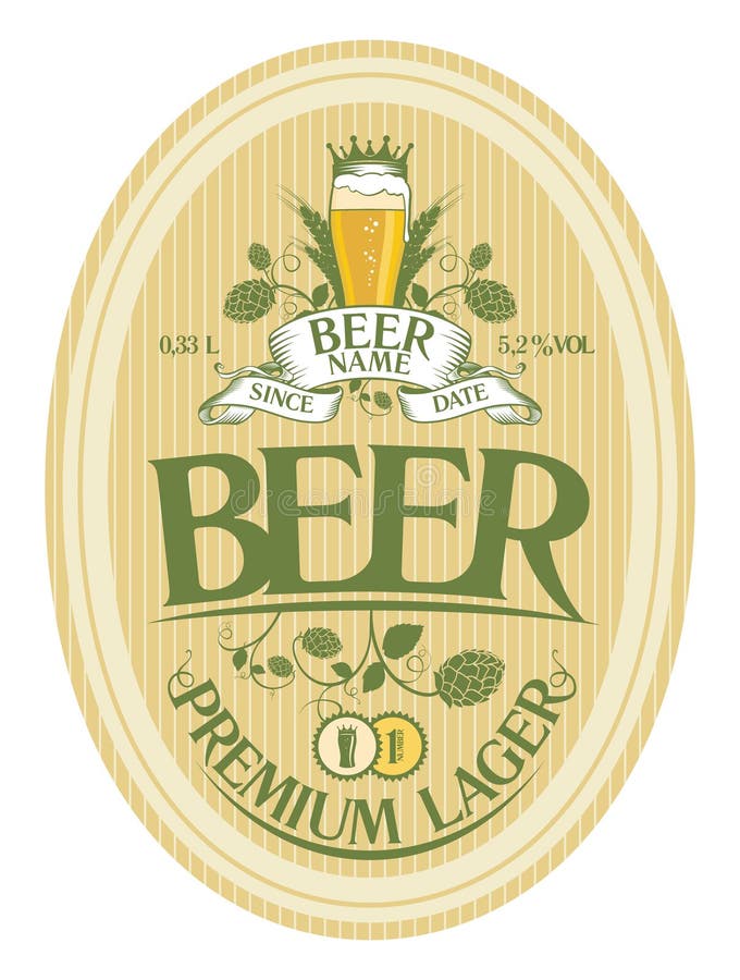 Beer label design stock vector. Illustration of border - 23578635