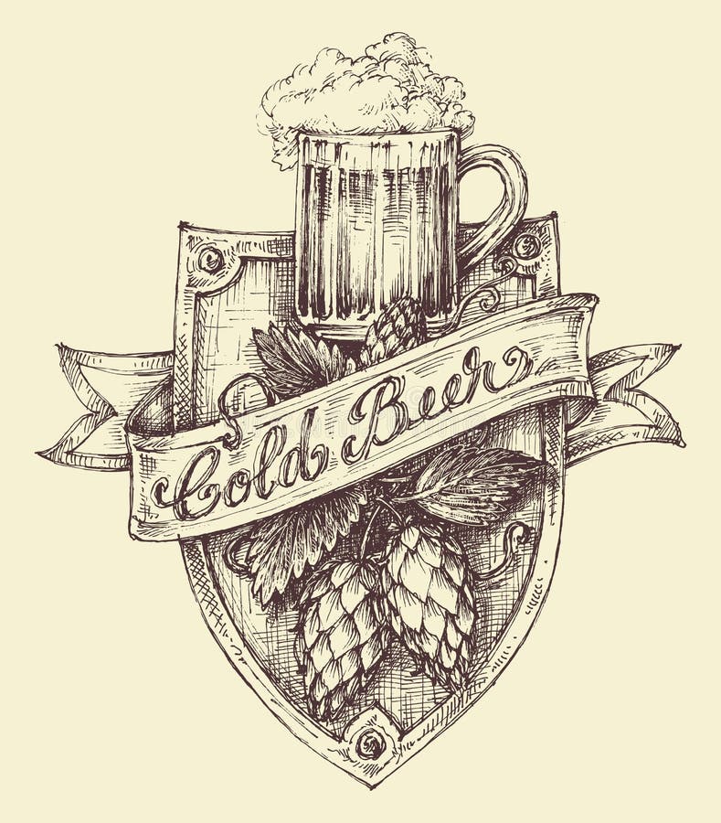 Beer label design stock vector. Illustration of etch - 75255105