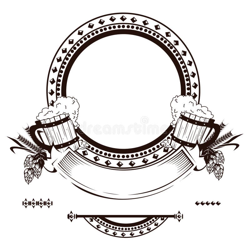 Vintage Beer Drink Bar Vector Labels. Retro Brewery Emblems and Logos ...