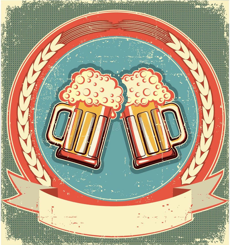 Beer Label on Old Paper Texture Stock Vector - Illustration of cold ...