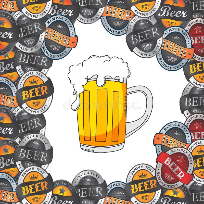 Beer label sticker stock vector. Illustration of graphic - 41034685