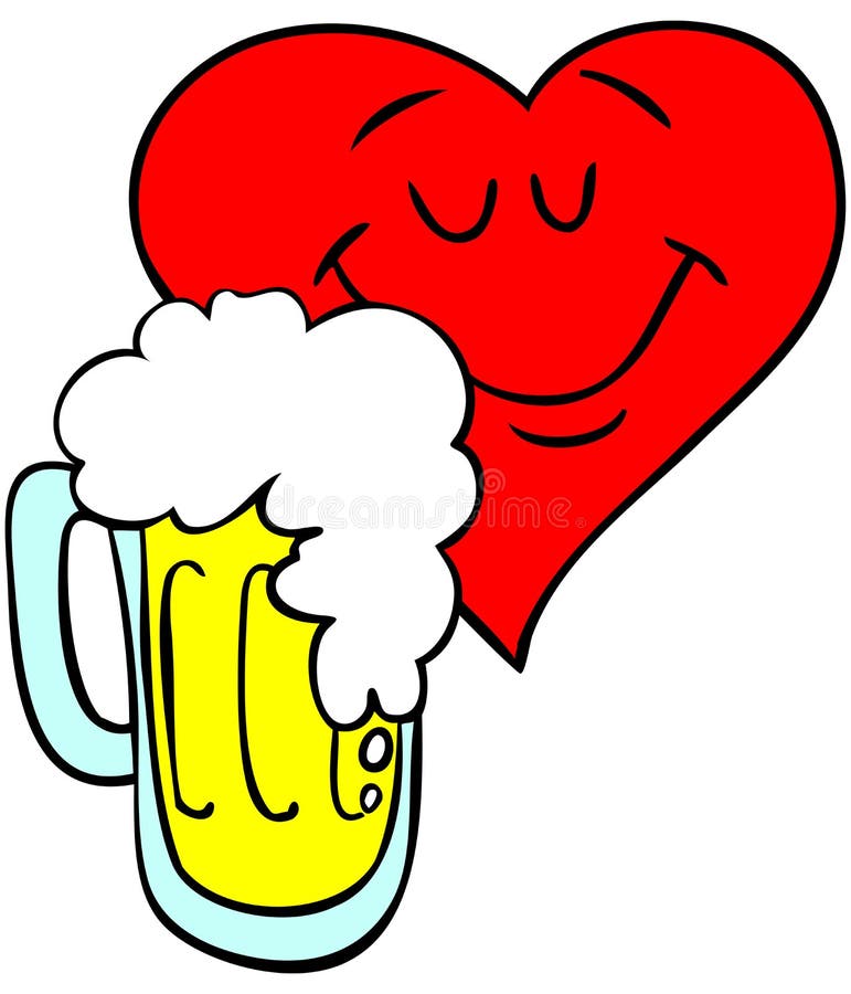 Drunken Rabbit with a Mug of Beer Stock Illustration - Illustration of ...