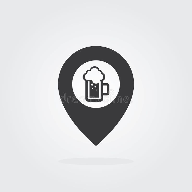Beer Map Pointer Icon. Location Pointer Symbol. Flat Design . Stock ...