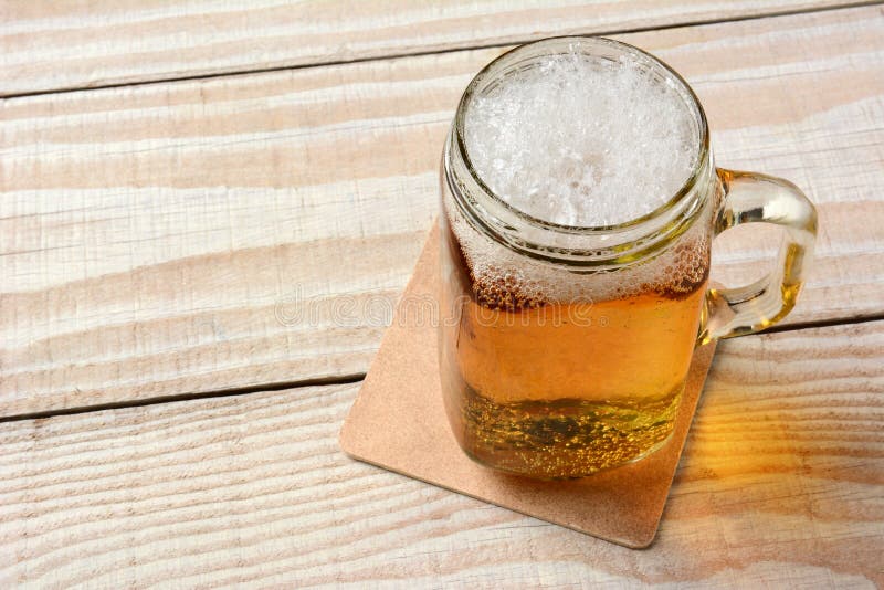 Beer in a Mason Jar stock image. Image of beverage, cold - 52677283
