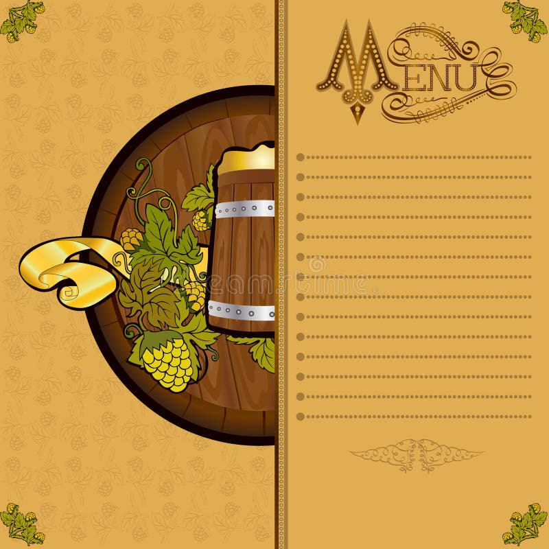 Beer Menu Background Banner Stock Vector - Illustration of heraldic ...