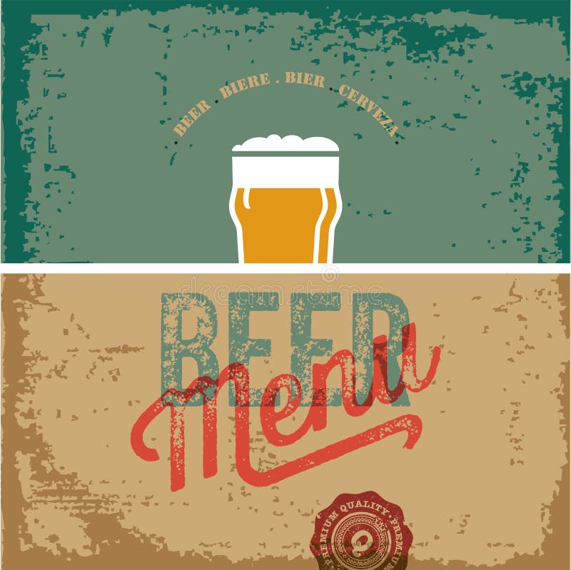 Beer Menu stock vector. Illustration of card, lager - 109260350