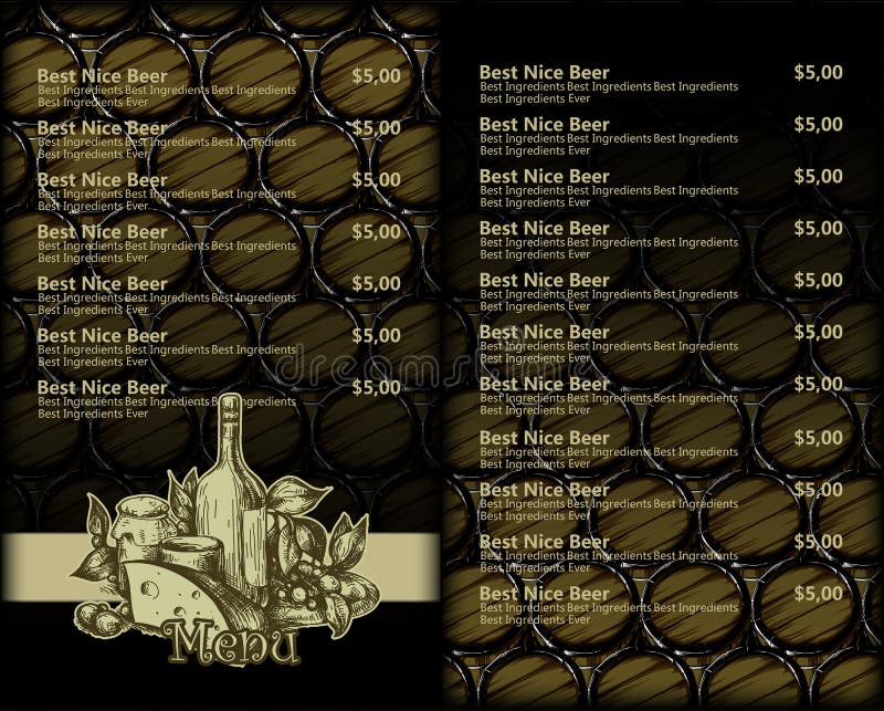 Beer menu design stock vector. Illustration of sticky - 91496991