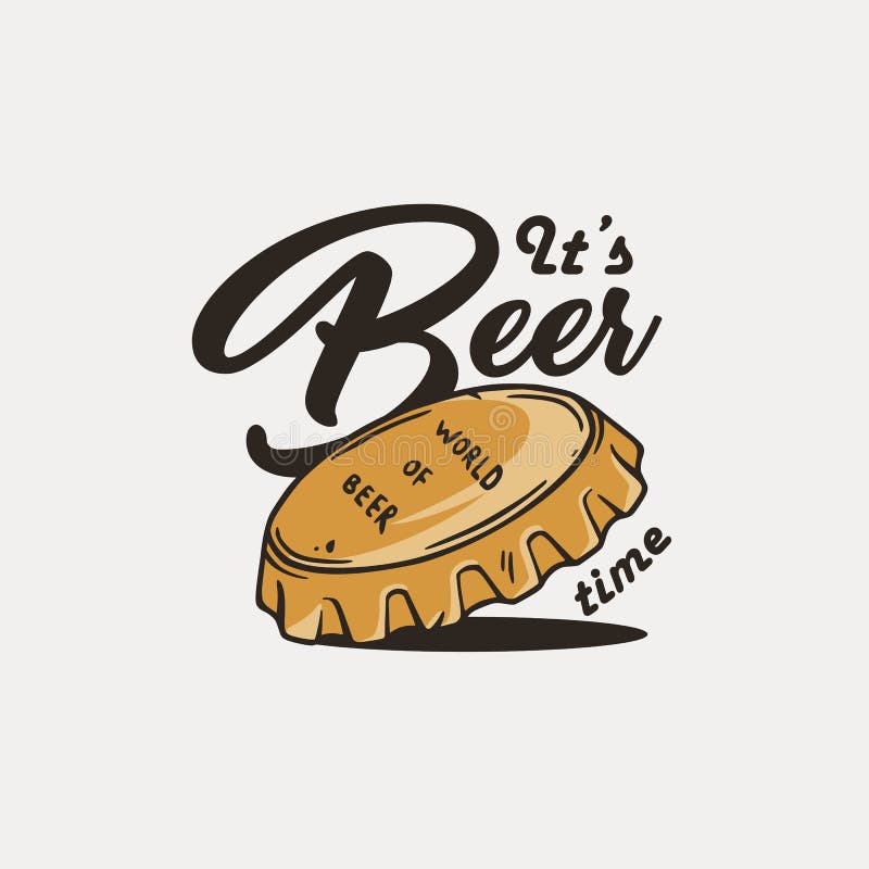 Beer Metal Cap for Print. Original Brew Design Stock Vector ...