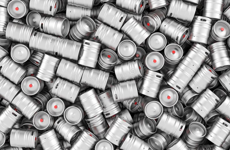 Beer Metallic Kegs Background, Wallpaper. 3D Rendering Stock ...