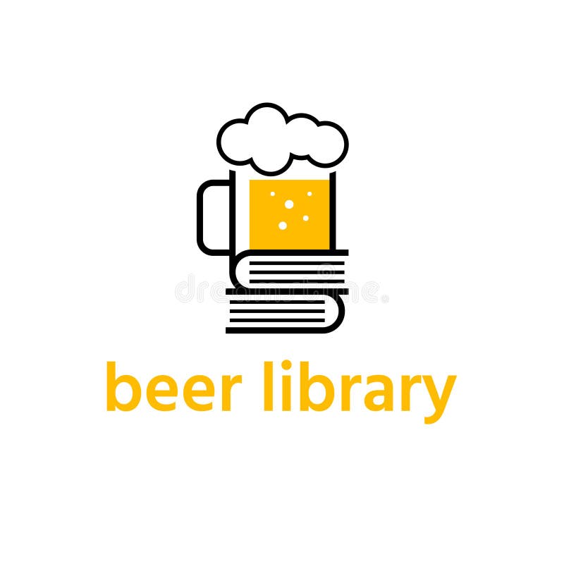 Beer Mug with Books Library Vector Design Stock Vector - Illustration ...