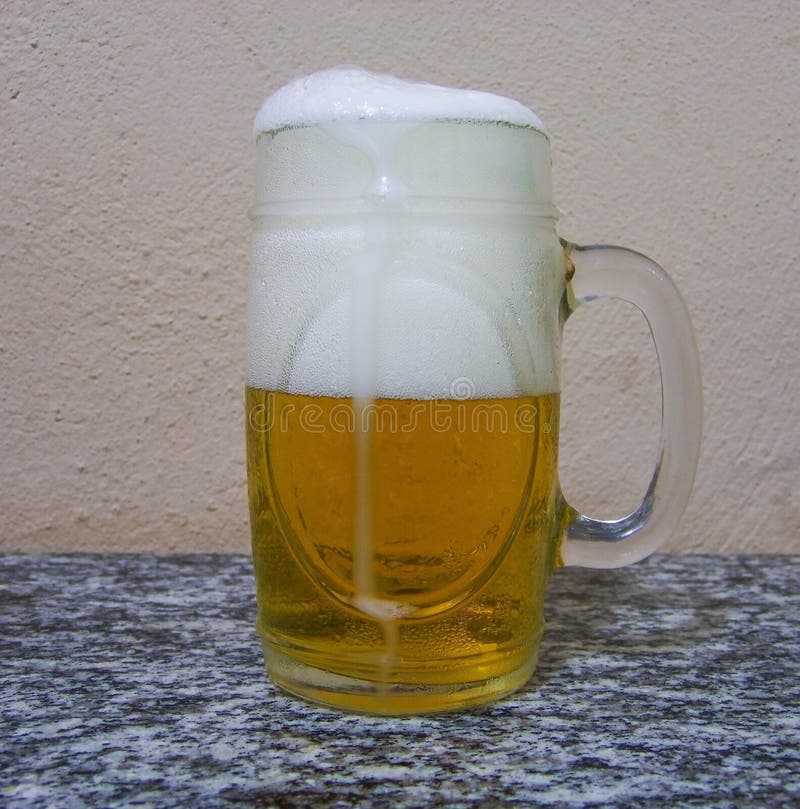 Beer mug with foam stock image. Image of fresh, alcohol - 176599807