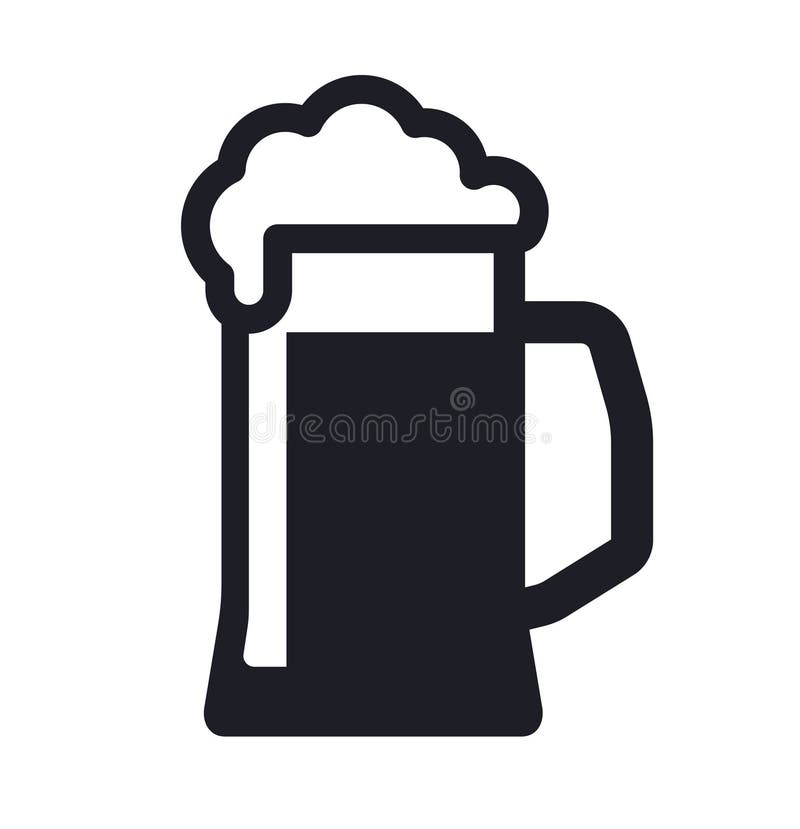 Beer Mug Glass Beer with Foam Icon Stock Vector - Illustration of drink ...