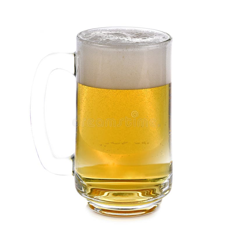 Beer Mug with Handle with White on Background Stock Photo - Image of ...