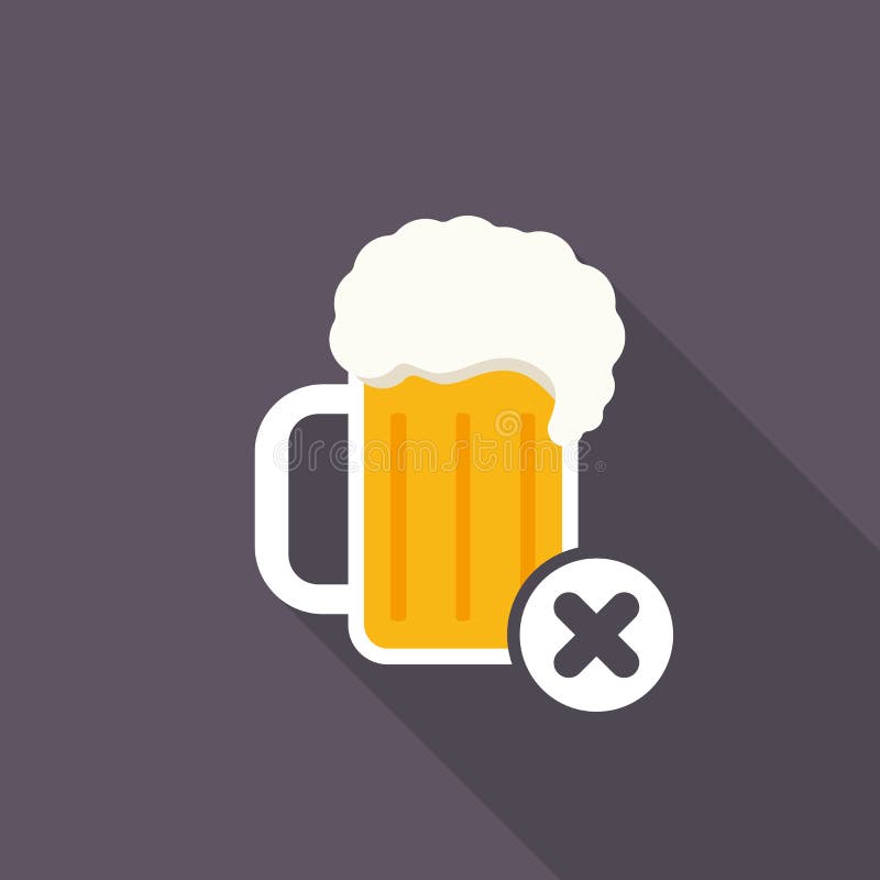 Beer Mug Icon with Cancel Sign. Alcohol Beverage Icon and Close, Delete ...