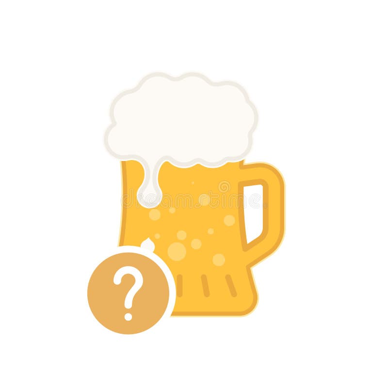 Beer Mug Icon with Question Mark. Alcohol Beverage Icon and Help, How ...