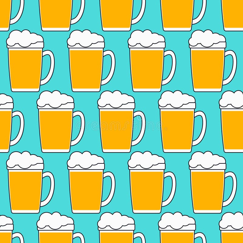 Beer mug pattern stock vector. Illustration of pattern - 77217234