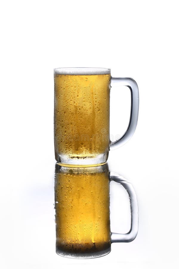 Beer mug with reflection stock photo. Image of beer - 219391982