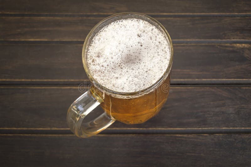 Beer Mug on Rustic Wooden Table Stock Photo - Image of life, bottle ...