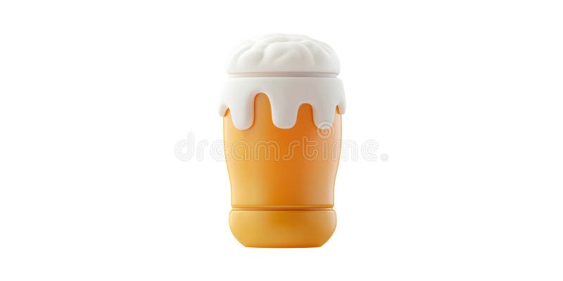 Beer Mug Shaped Bottle with Foam Cap. Creative Beverage Container ...