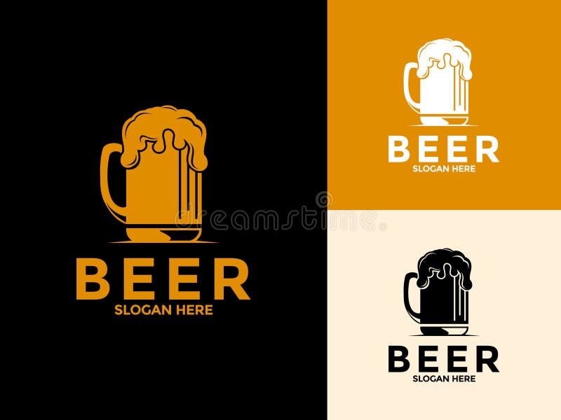 Beer Mug Vintage Logo Design Vector, Fresh Beer Logo Icon Illustration ...