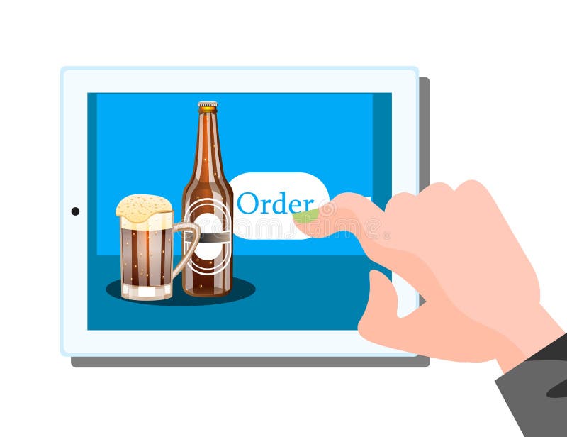 Beer Online Order on Tablet Stock Vector - Illustration of brewery ...